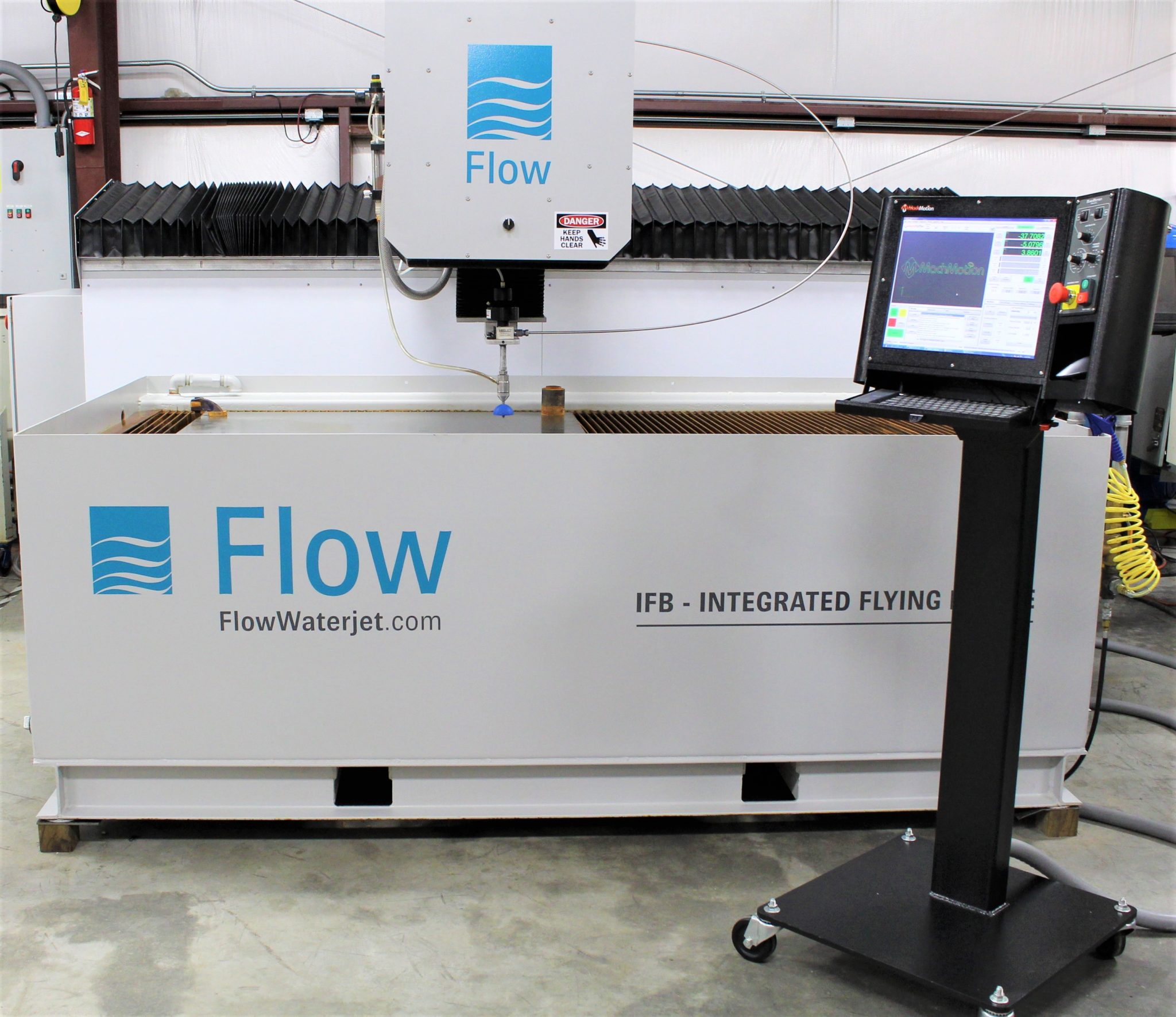 Flow Flying Bridge CNC Waterjet Machine with Control Stand - MachMotion